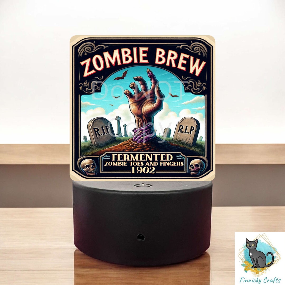 Zombie Brew Rounded Square Png - Sublimation Designs - Acrylic Light ...