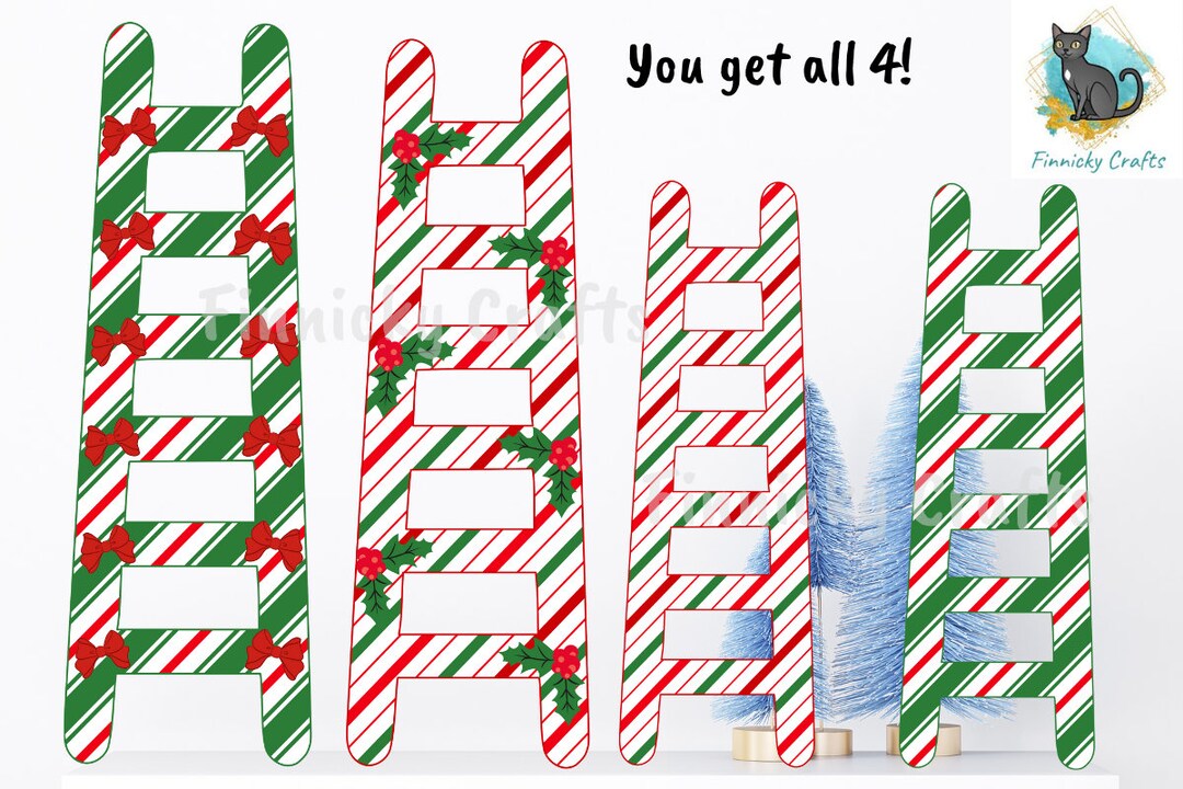 Candy Cane Ladder Christmas Sublimation Design Png - Etsy