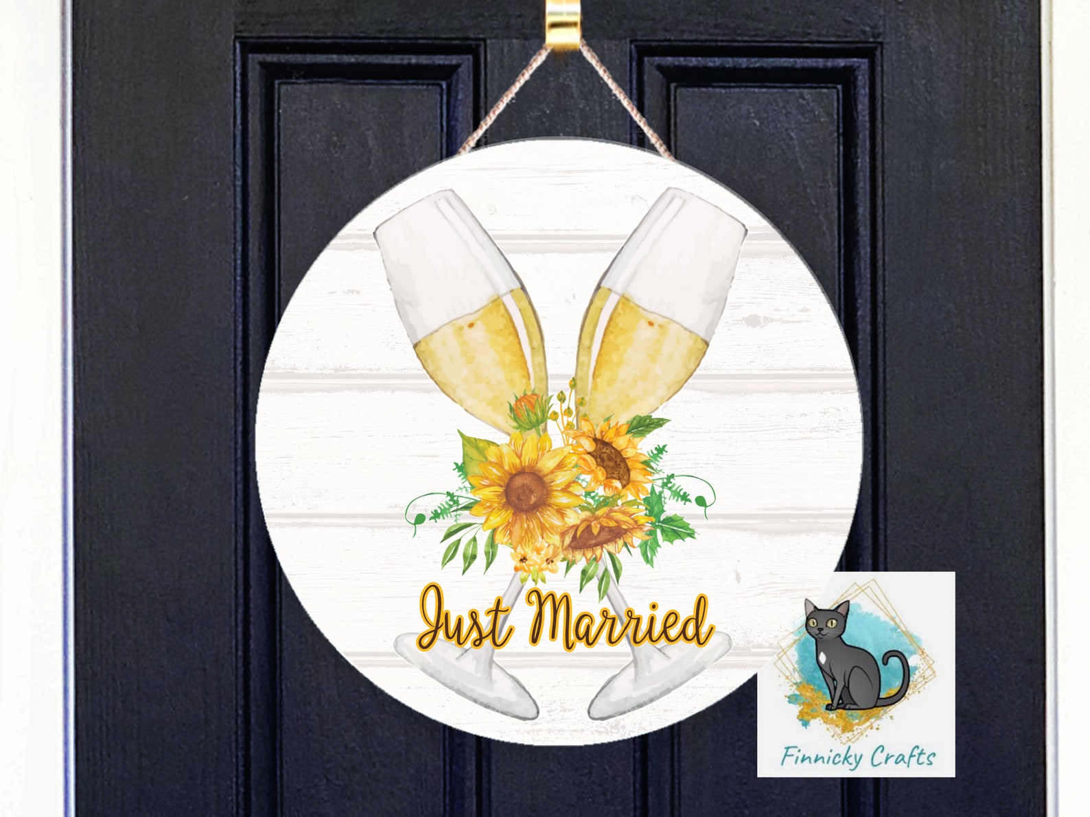 Rustic Just Married Sublimation Design Round Sign T-shirt Design ...