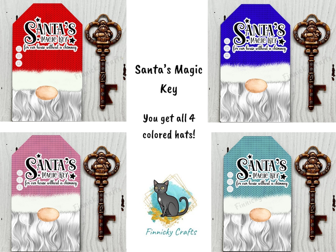 Gift Tag MAGIC SANTA KEY Christmas 4 Colors + Santa Key Poem ...