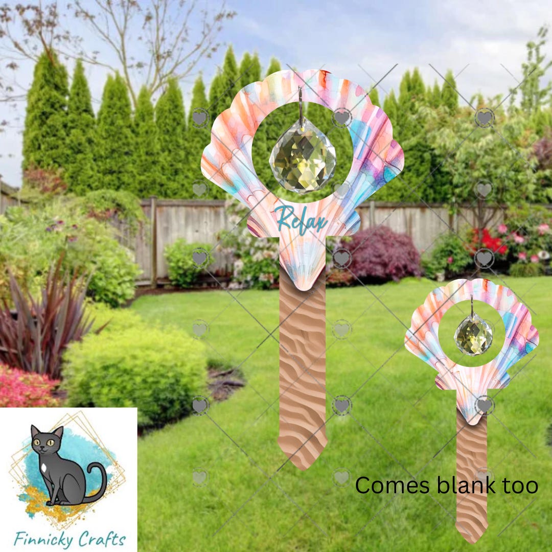 Shell, Relax, Beach, Sand Garden Stake, Sublimation, Design Png - Etsy