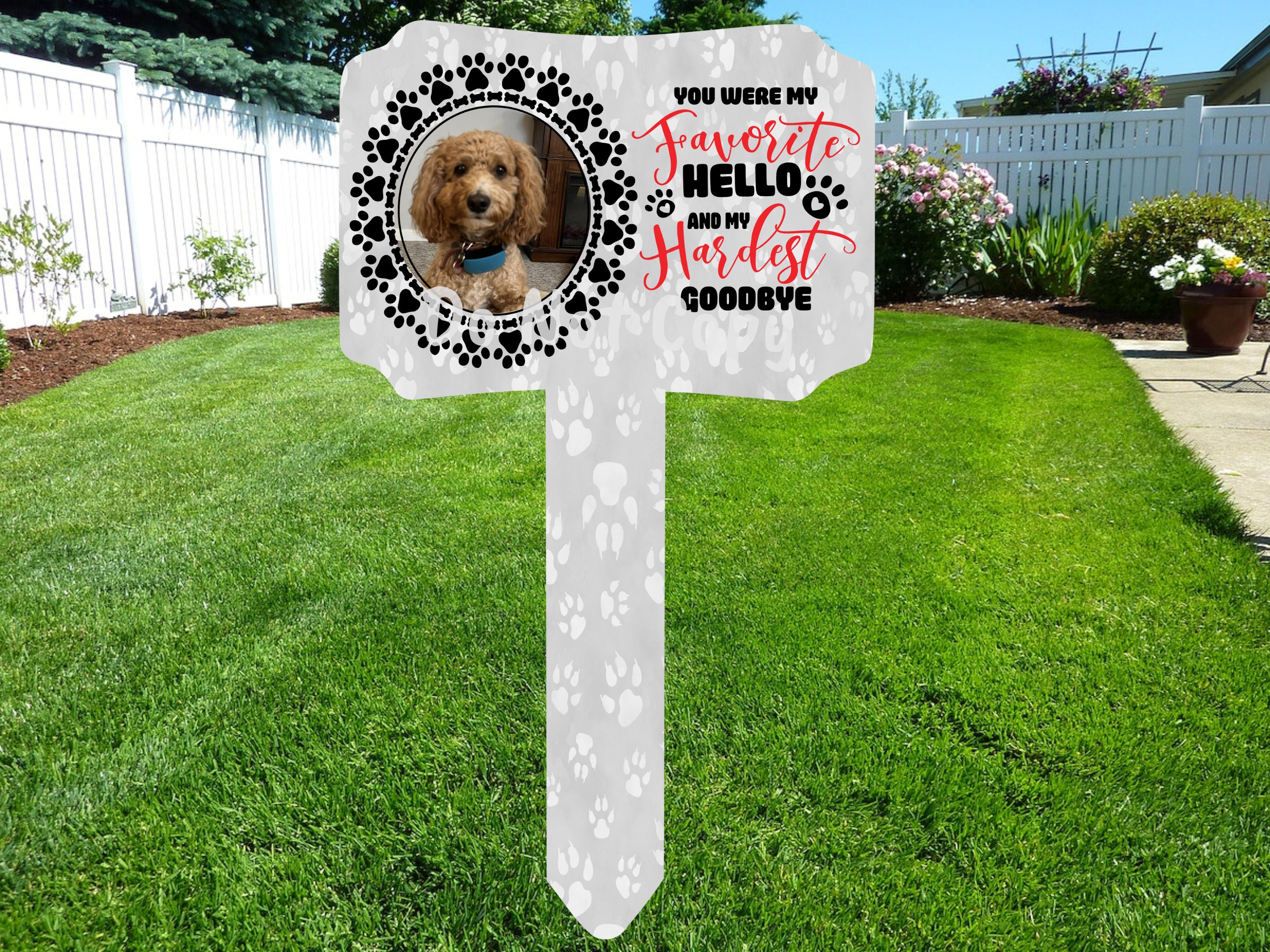 Dog Memorial Garden Stake, Sublimation, Customizable, Add Picture ...