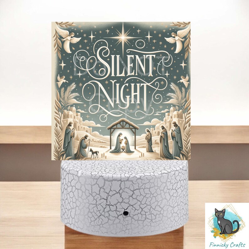 Silent Night Nativity Scene, Sleigh Light Base Design (digital PNG) - Etsy
