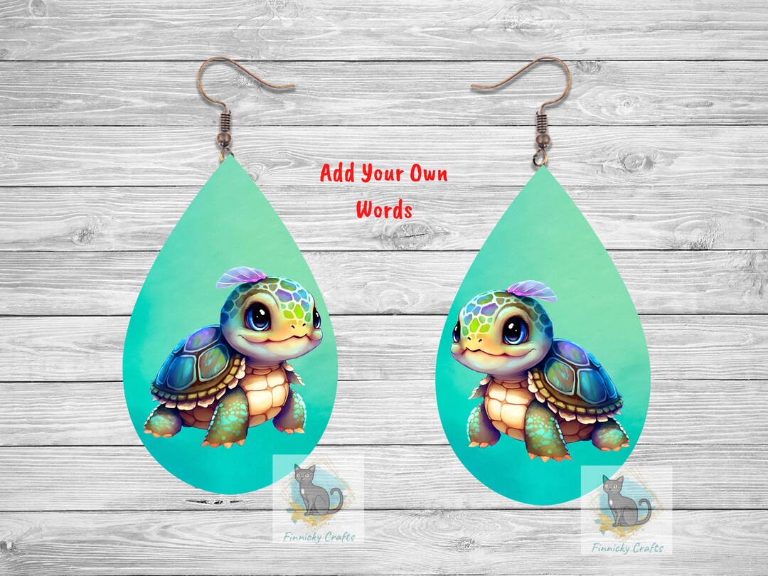 Customizable Sea Turtle Teardrop Shape Png - Earrings Png - Turtle ...