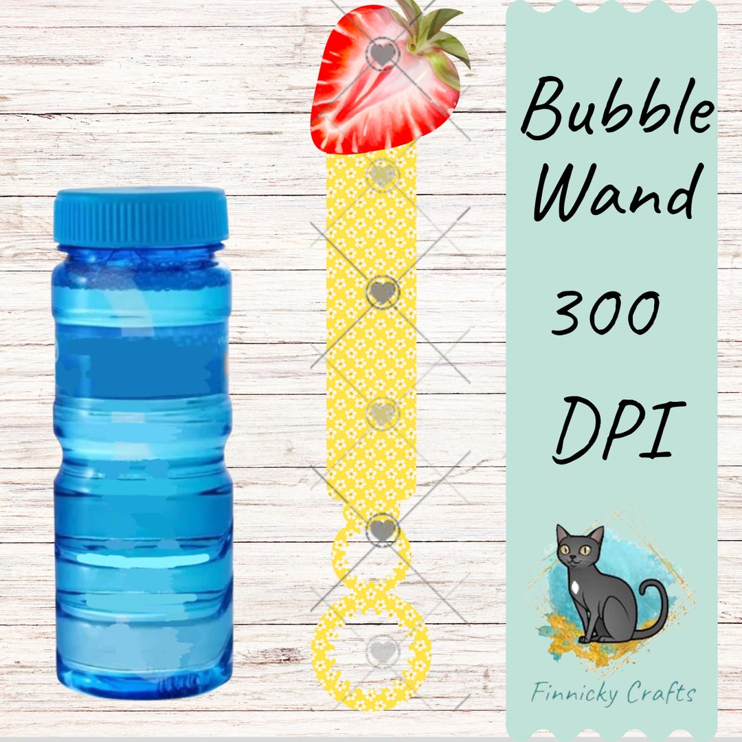 Strawberry Bubble Wand - Sublimation Design Png Template - Gift, Favor ...