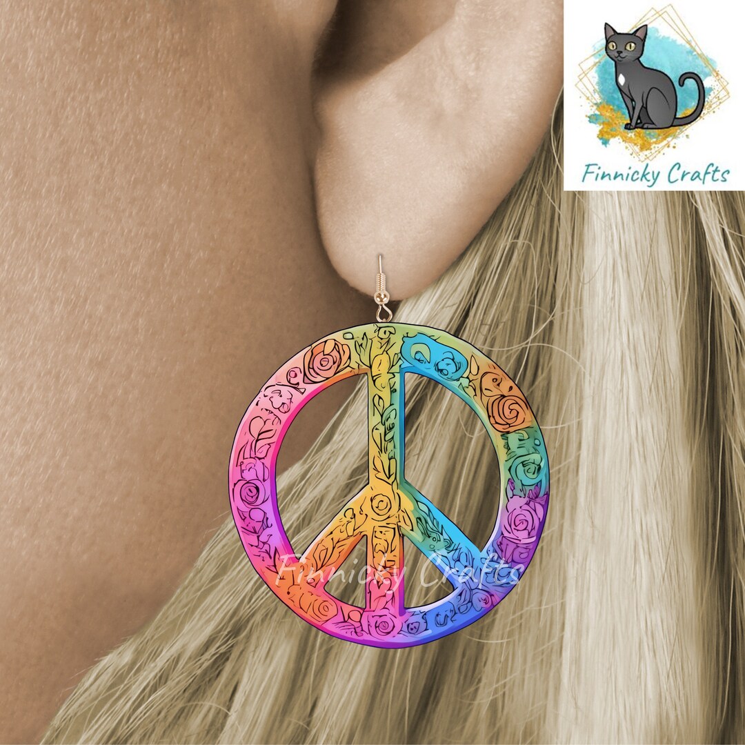 Multicolor Peace Symbol Png - Sublimation Designs - Round Acrylic ...