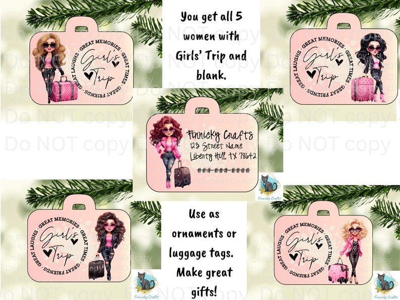 Girls Trip Luggage Tag Sublimation Design (digital Download) - Etsy