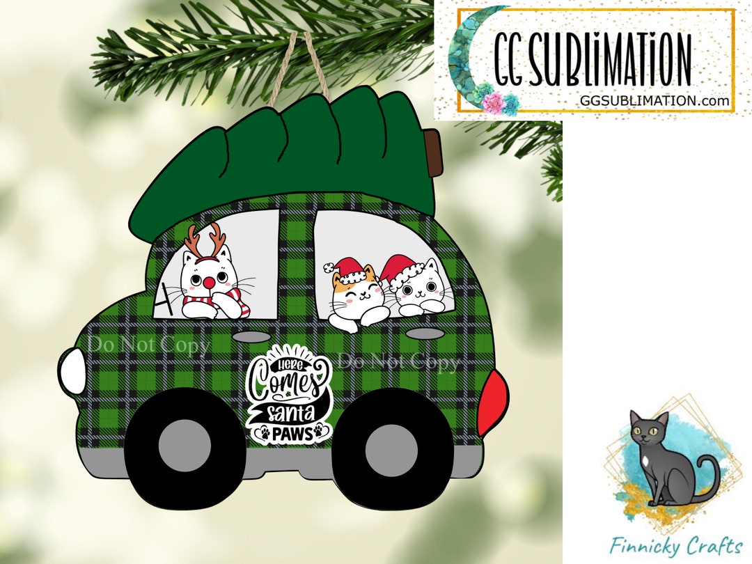 Here Comes Santa Paws Cat Christmas Design Png - Etsy