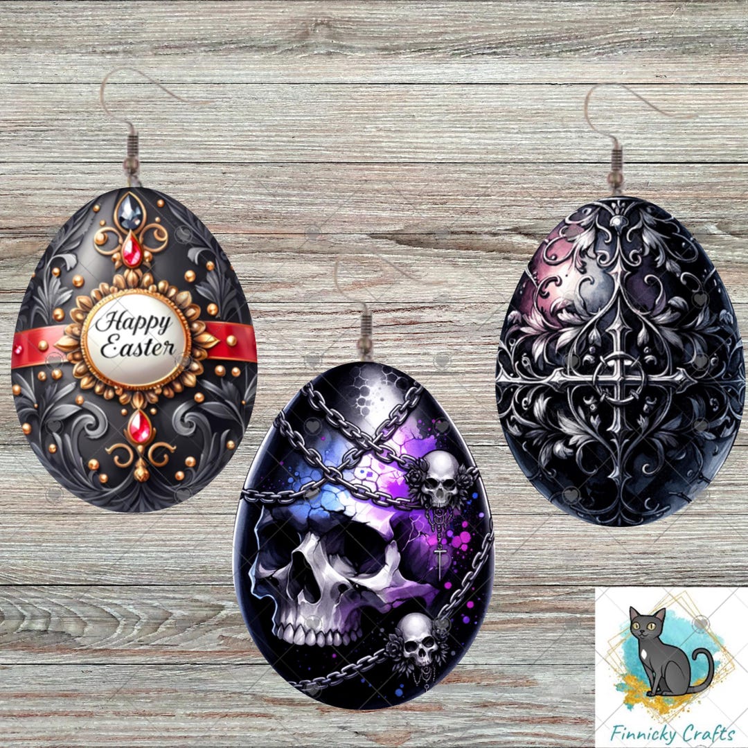 Black Goth Easter Eggs - MDF - Acrylic - Sublimation Design - PNG ...