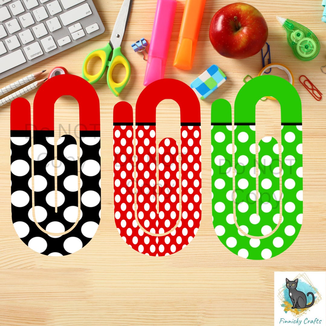 Bright Dots Bookmark Paperclip Sublimation Designs - Gift PNG Files ...
