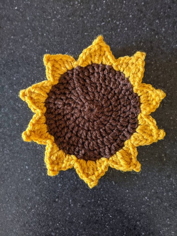 Sunflower Coaster Crochet Pattern | Etsy