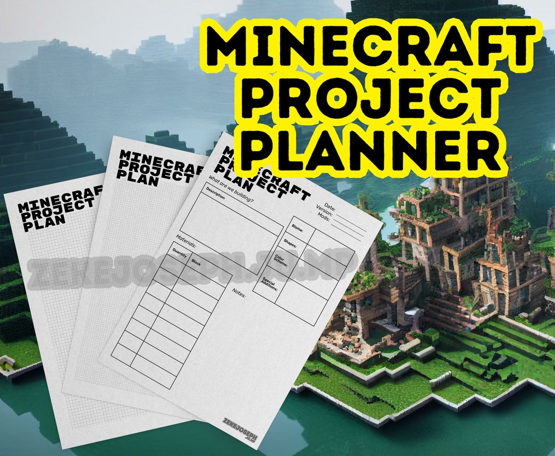 Minecraft Project Planner 3-page Digital Download - Etsy