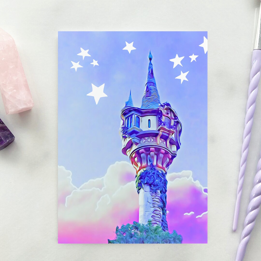 Tangled Tower Purple Magic Kingdom Orlando A5/A6 Print - Etsy