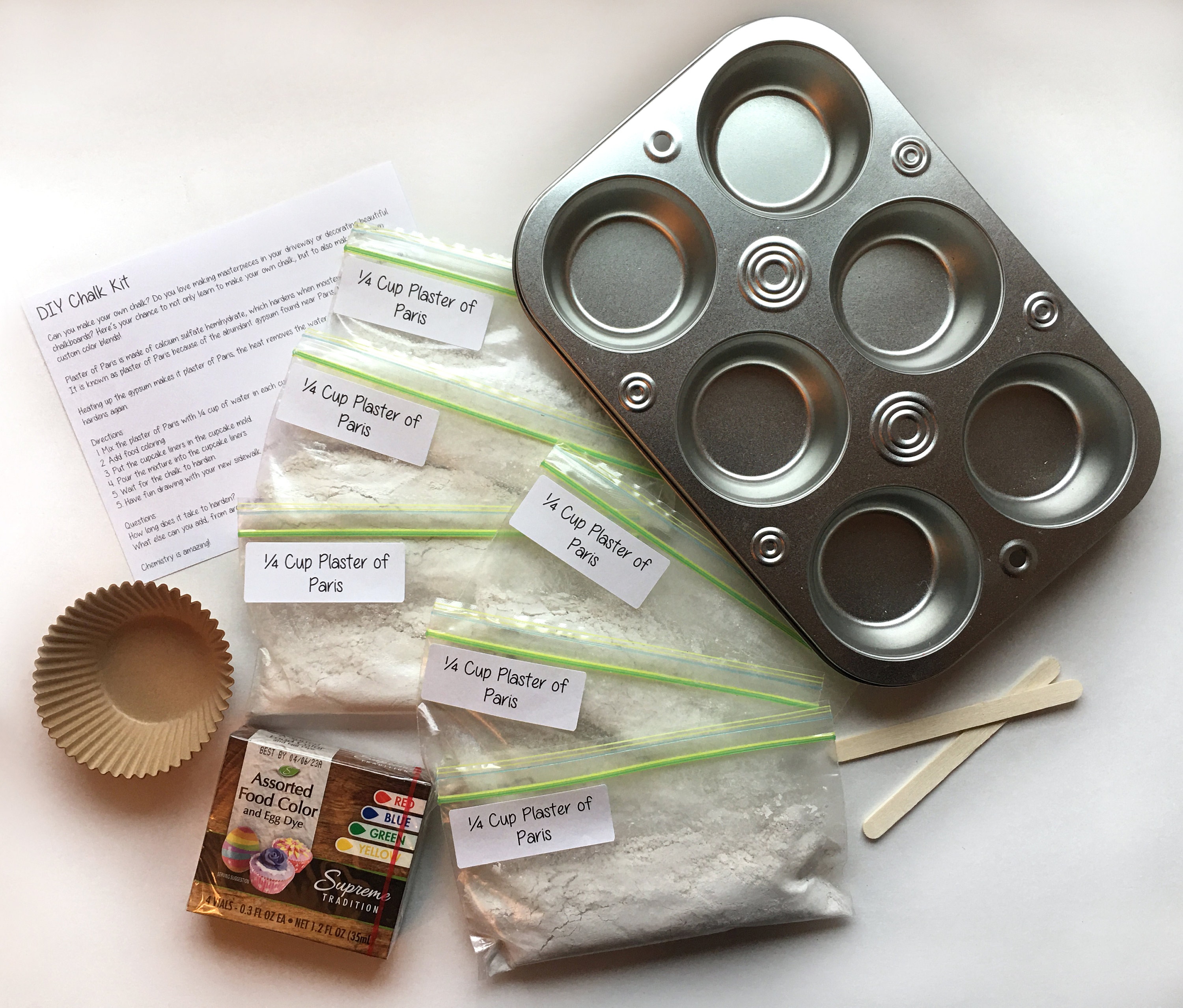 DIY Chalk Kit Make Your Own Sidewalk Chalk Kit Craft Kit | Etsy