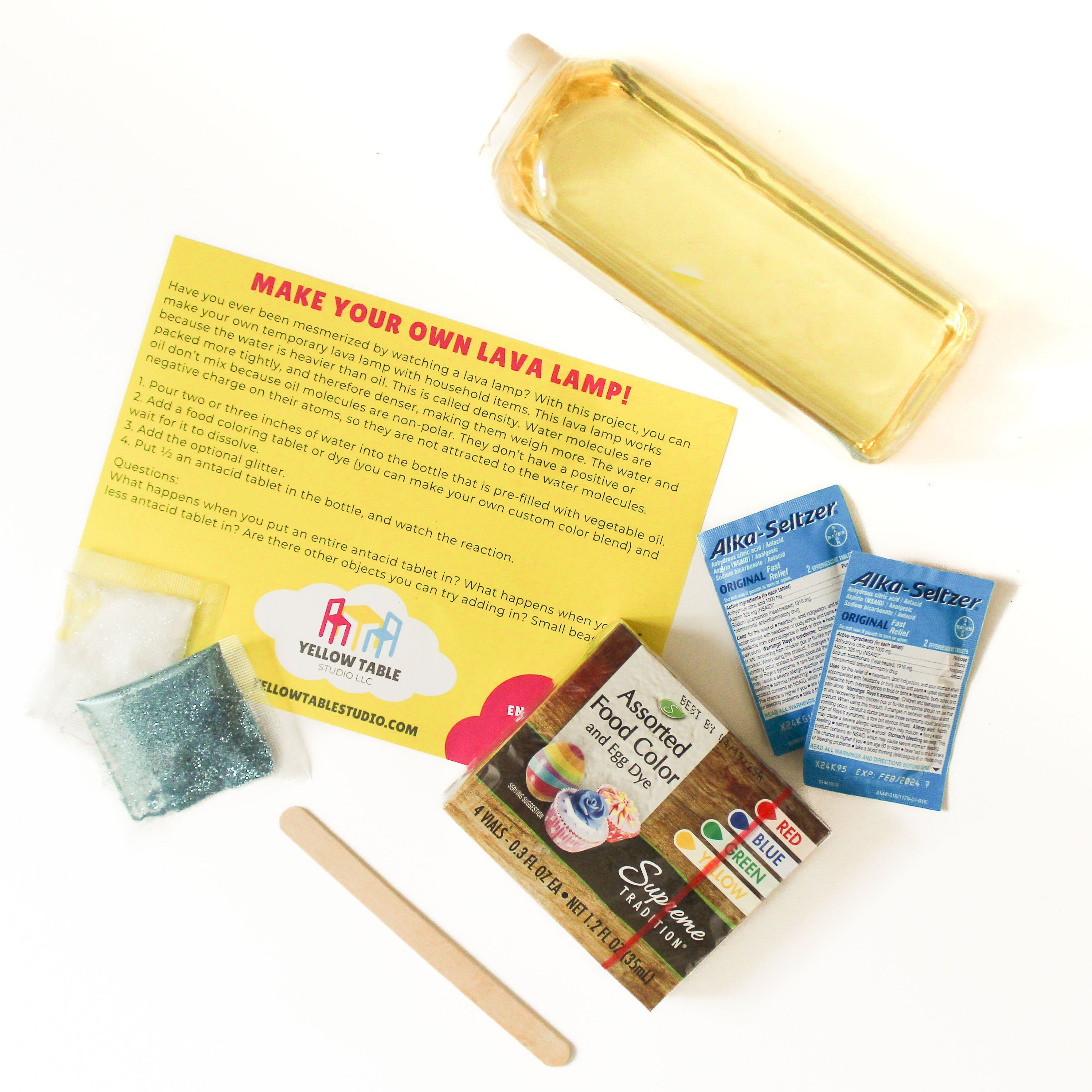 DIY Lava Lamp Kit, Homemade Lava Lamp Kit, Science Kid Kit, Kid ...