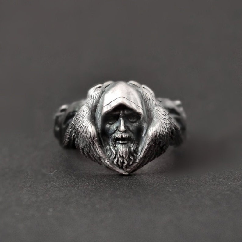 Odin Ring. Ravens and Wolves. Nordic Mythology | Etsy
