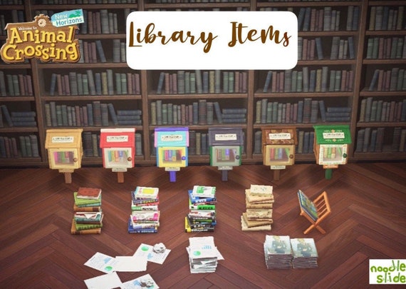 ACNH Library Items Furniture Book Magazine Animal Crossing New | Etsy