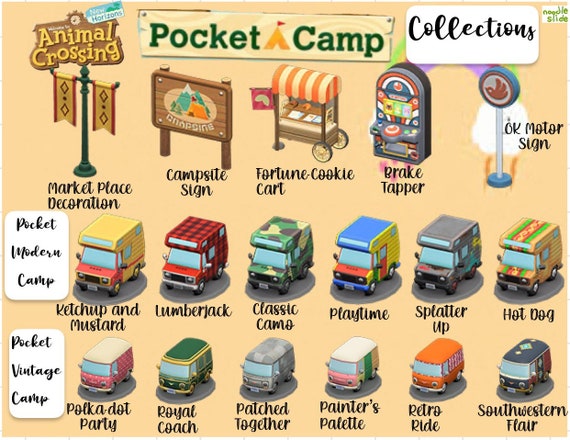 ACNH Pocket Camp Articles Collection Animal Crossing New | Etsy
