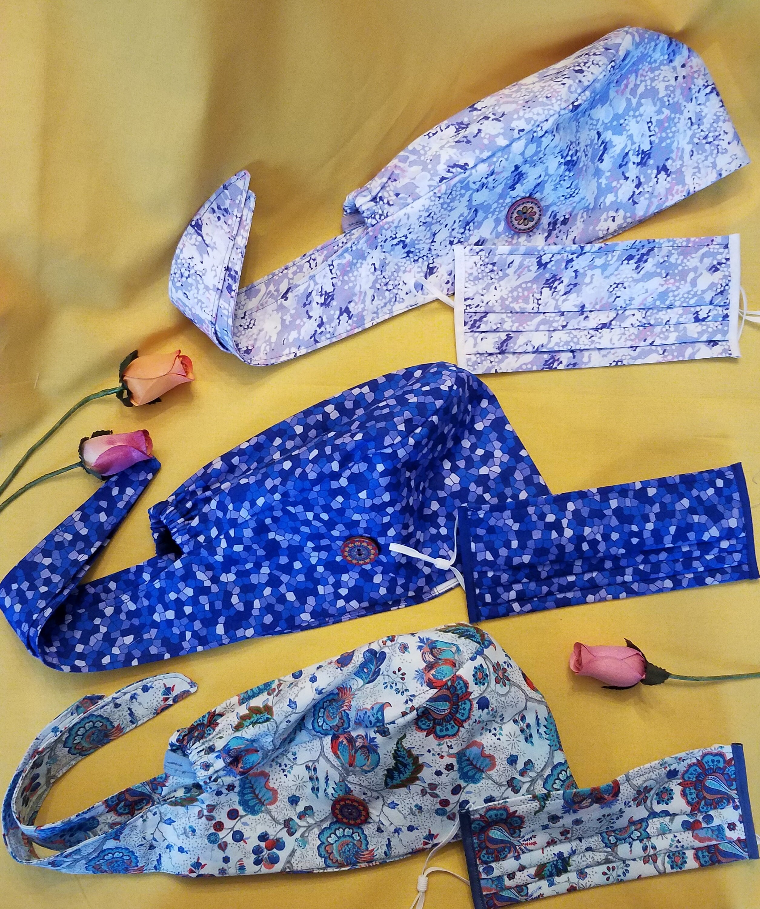 HEAD COVERING CAPS With Matching Pleated Cloth Face Masks/coverings - Etsy