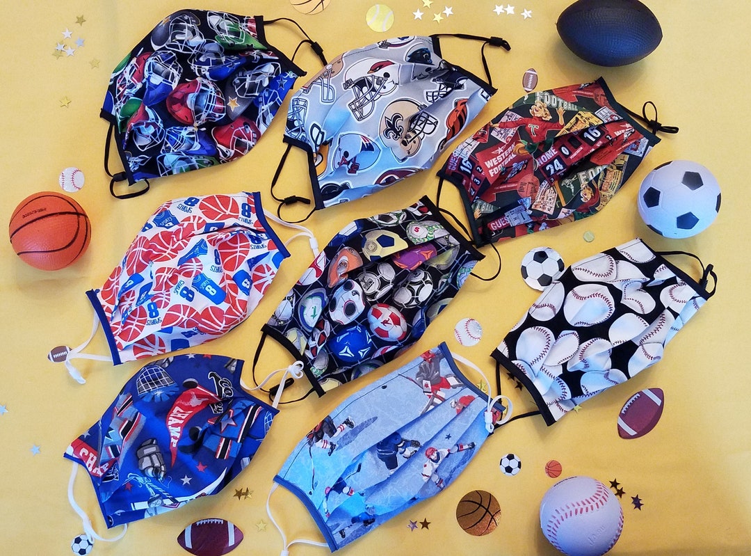 SPORTS Motif Pleated Cloth Face Masks/coverings - Etsy