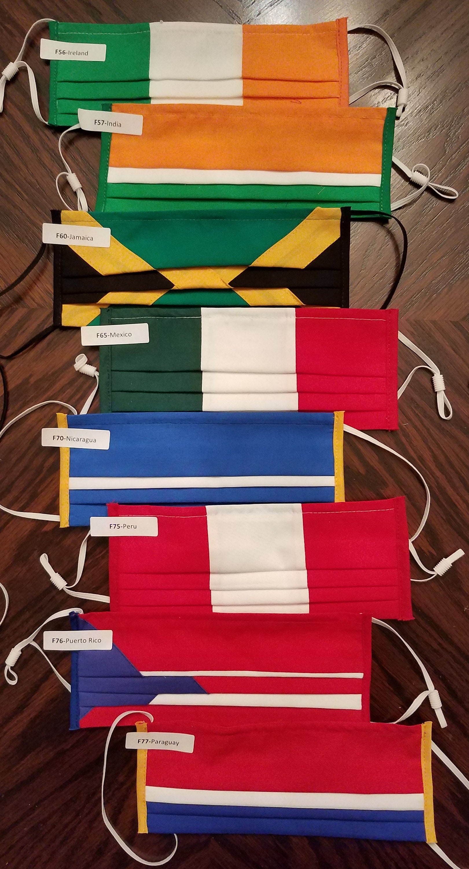 International FLAG Colors - Pleated, Cloth Face Masks/coverings - Etsy