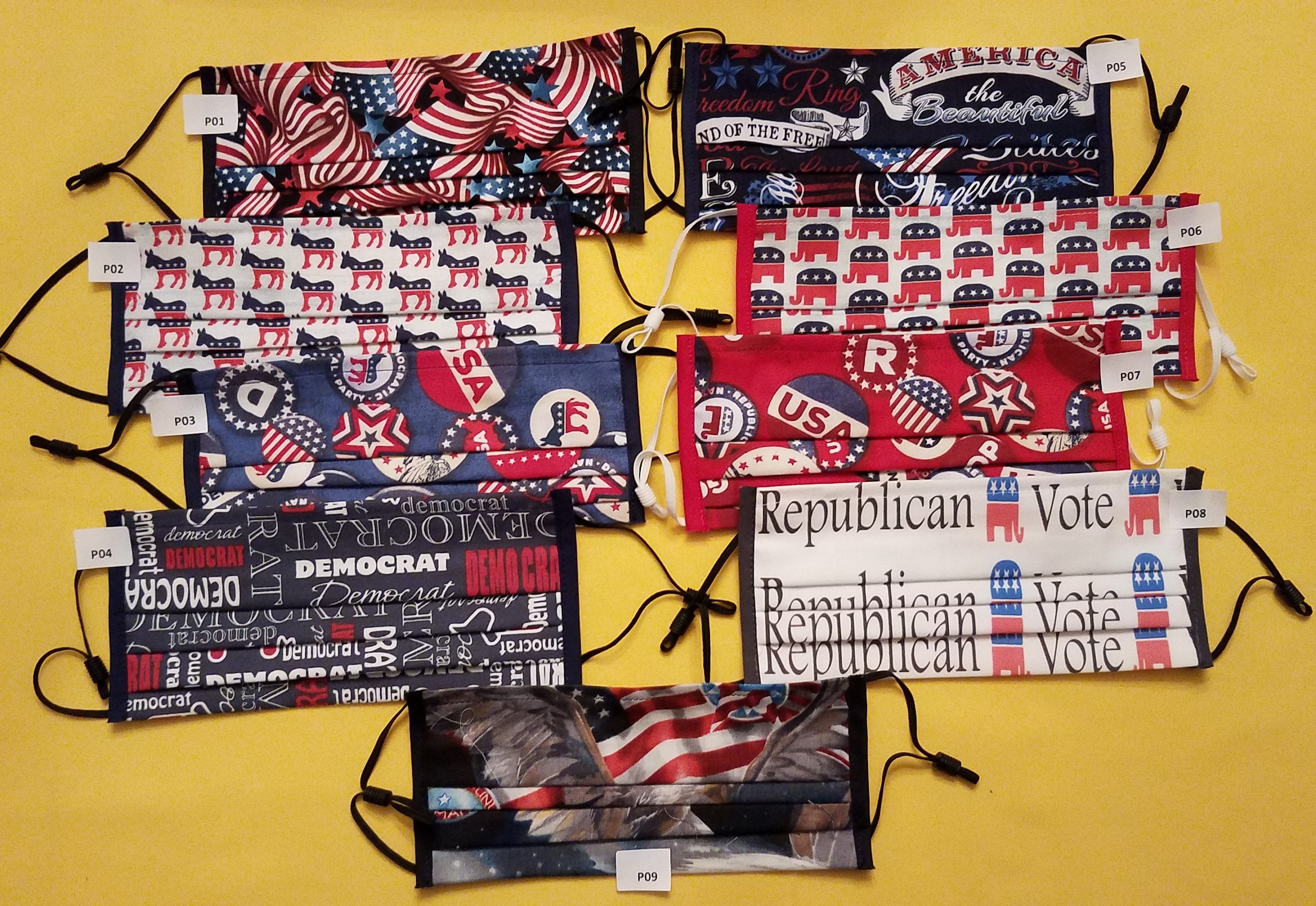 PATRIOTIC, Pleated Cloth Face Masks/coverings - Etsy