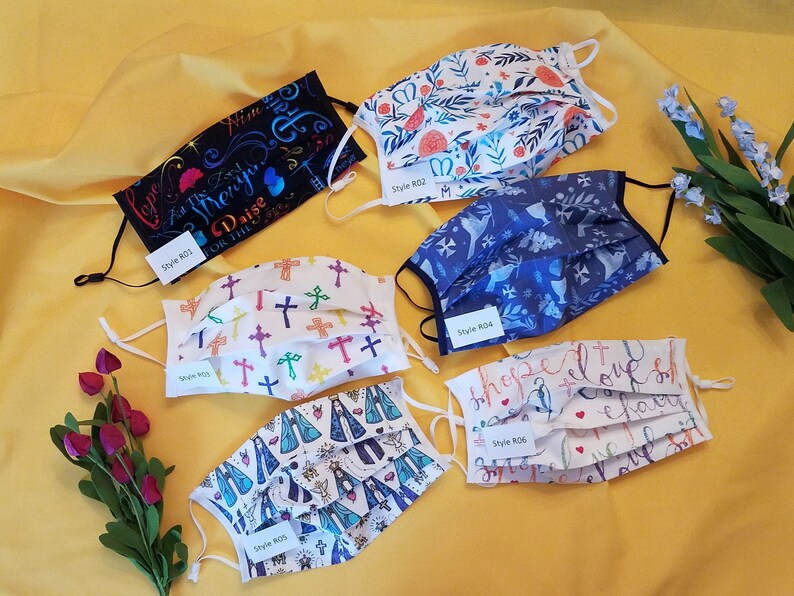 FAITH Inspirational Pleated Cloth Face Masks/coverings - Etsy