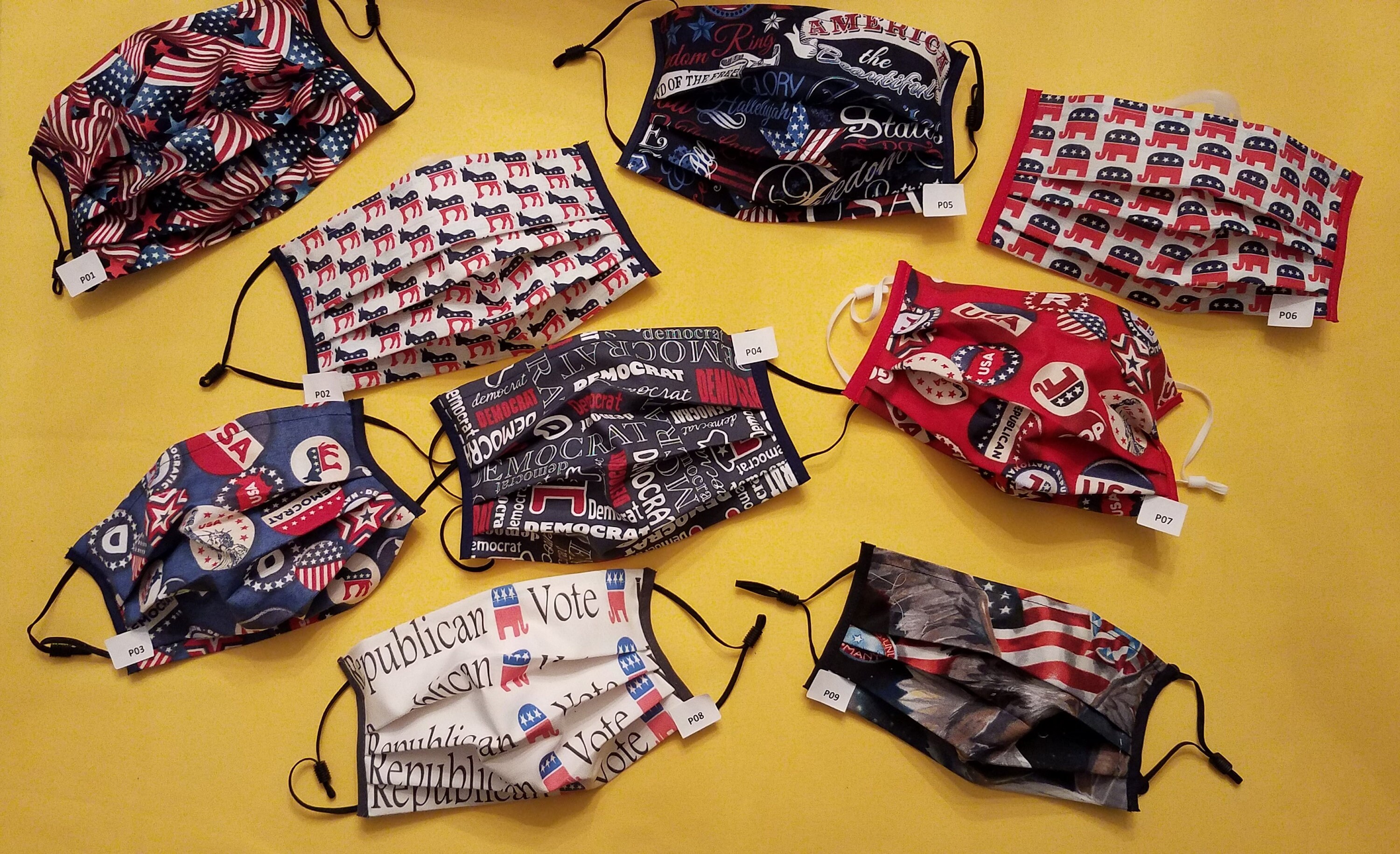 PATRIOTIC, Pleated Cloth Face Masks/coverings - Etsy