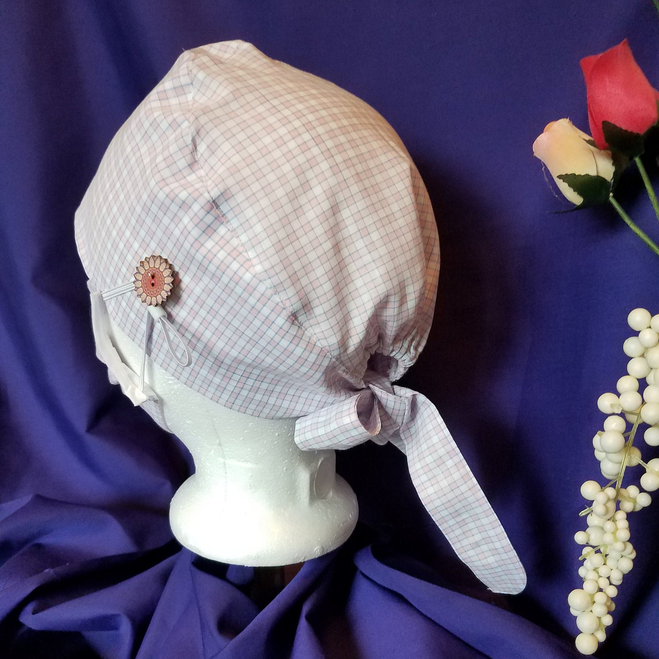 HEAD COVERING CAPS with Matching Pleated Cloth Face | Etsy