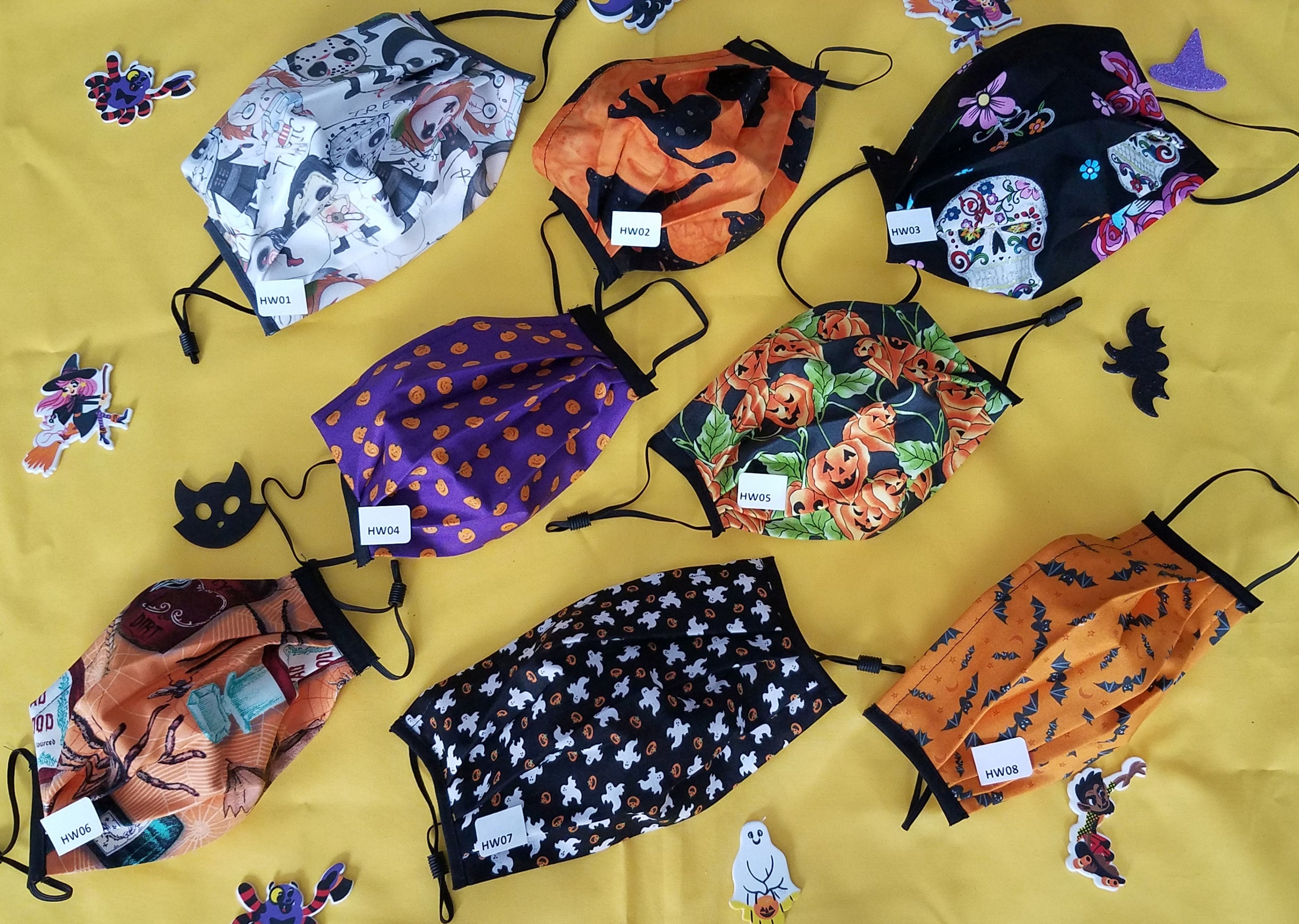 HALLOWEEN, Pleated Cloth Face Masks/coverings - Etsy