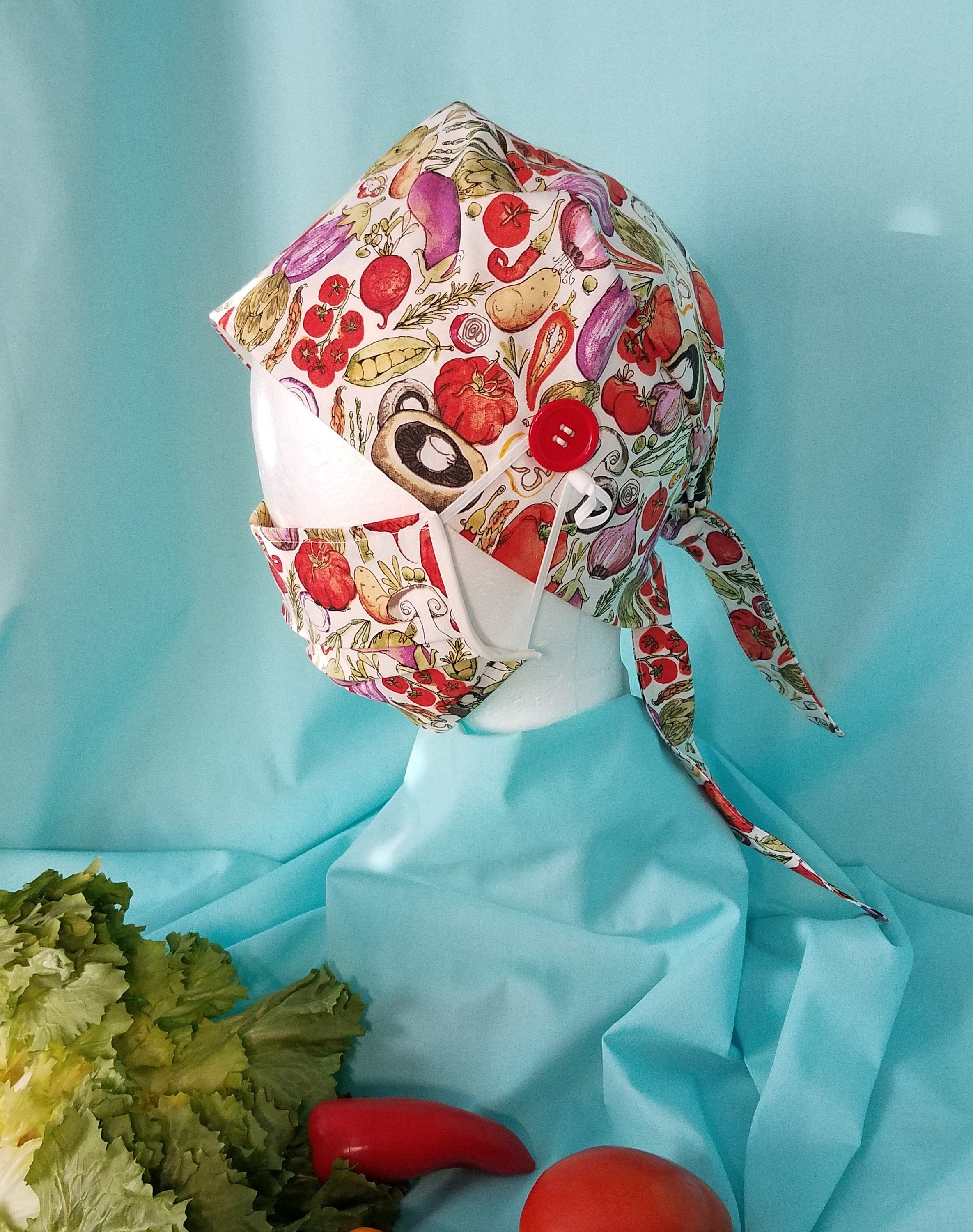 HEAD COVERING CAPS With Matching Pleated Cloth Face Masks/coverings - Etsy