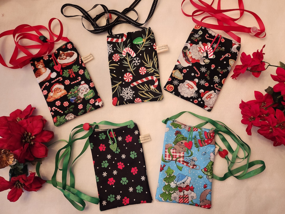 CHRISTMAS Cell Phone Fabric Bags - Etsy