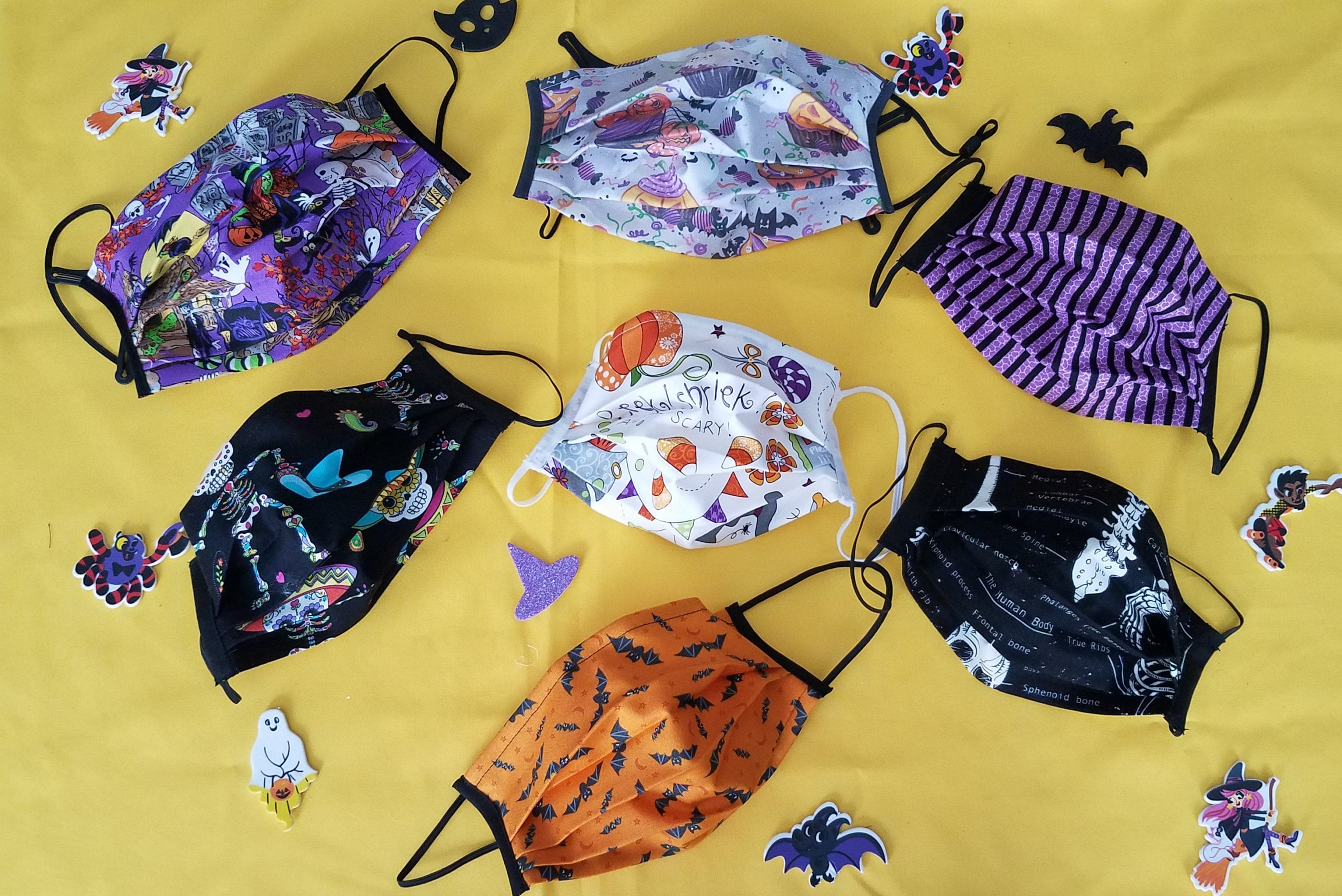HALLOWEEN, Pleated Cloth Face Masks/coverings - Etsy