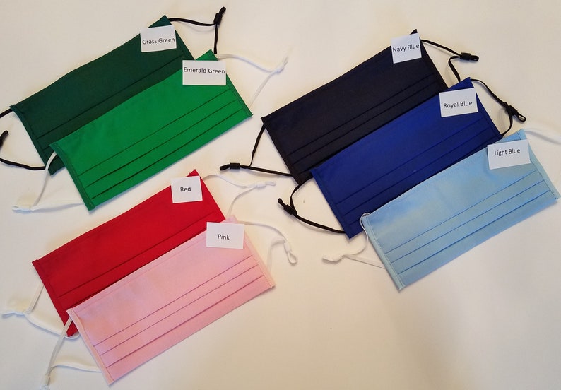 SOLID Colors Pleated Cloth Face Masks/coverings - Etsy