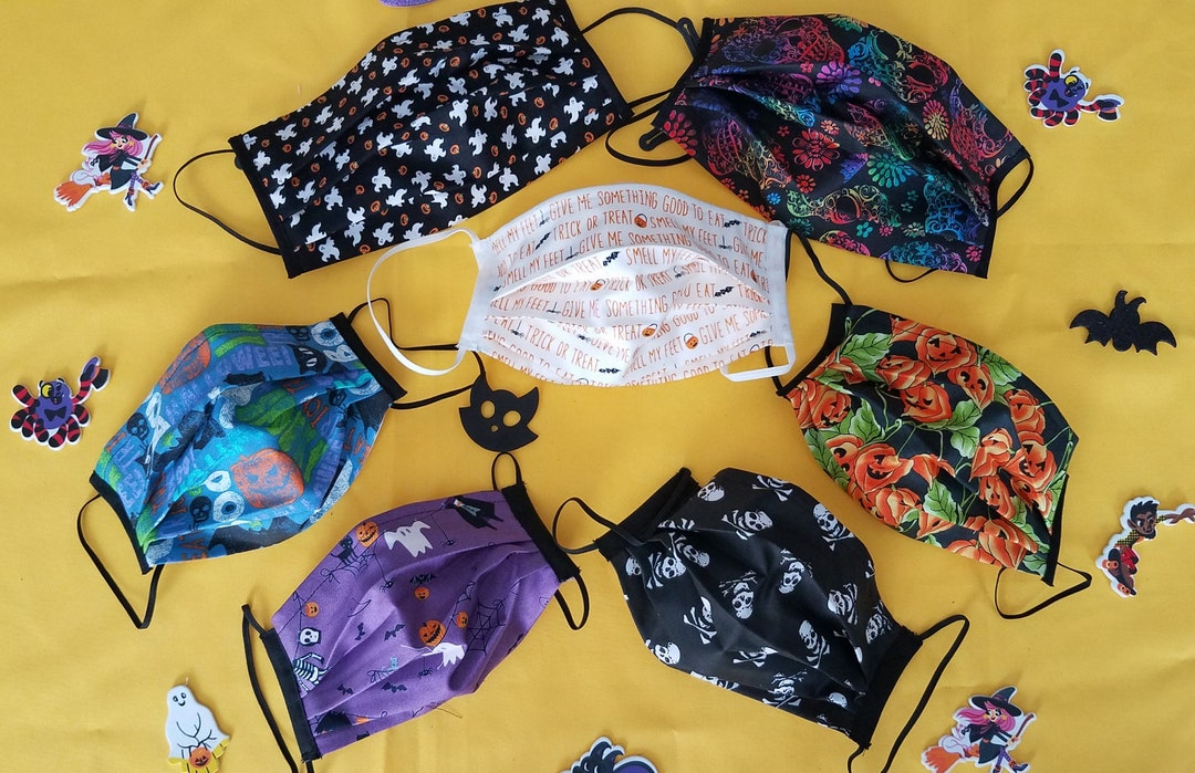 HALLOWEEN, Pleated Cloth Face Masks/coverings - Etsy