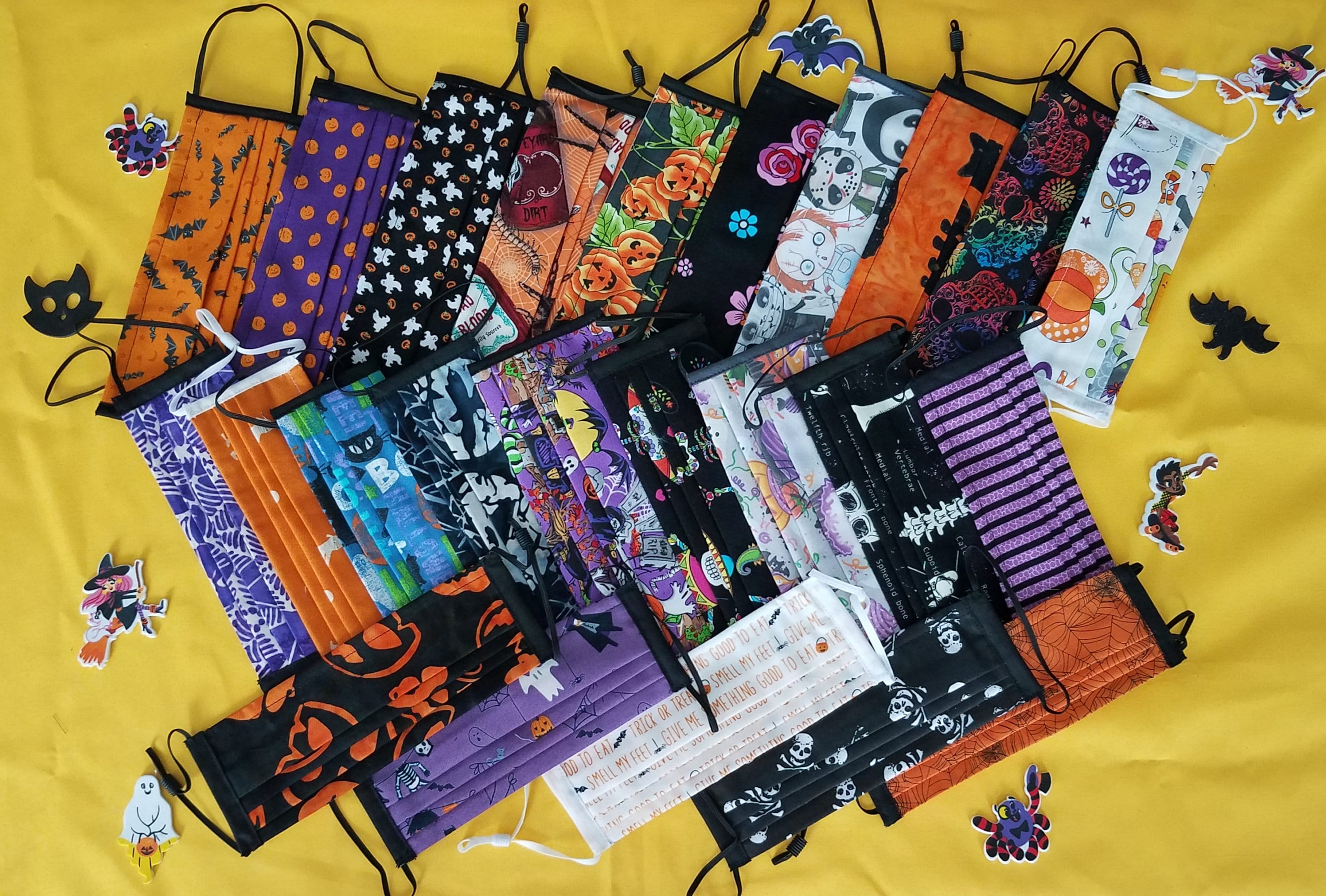 HALLOWEEN, Pleated Cloth Face Masks/coverings - Etsy