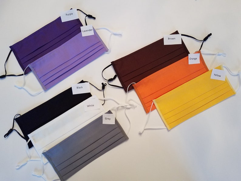 SOLID Colors Pleated Cloth Face Masks/coverings - Etsy