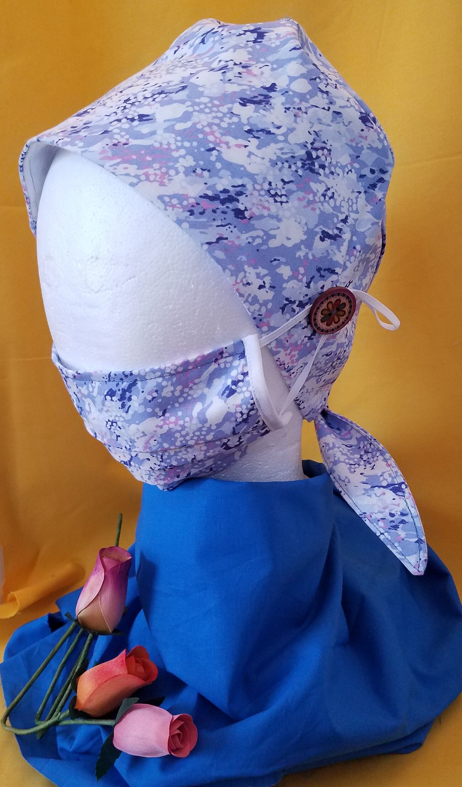 HEAD COVERING CAPS with Matching Pleated Cloth Face | Etsy