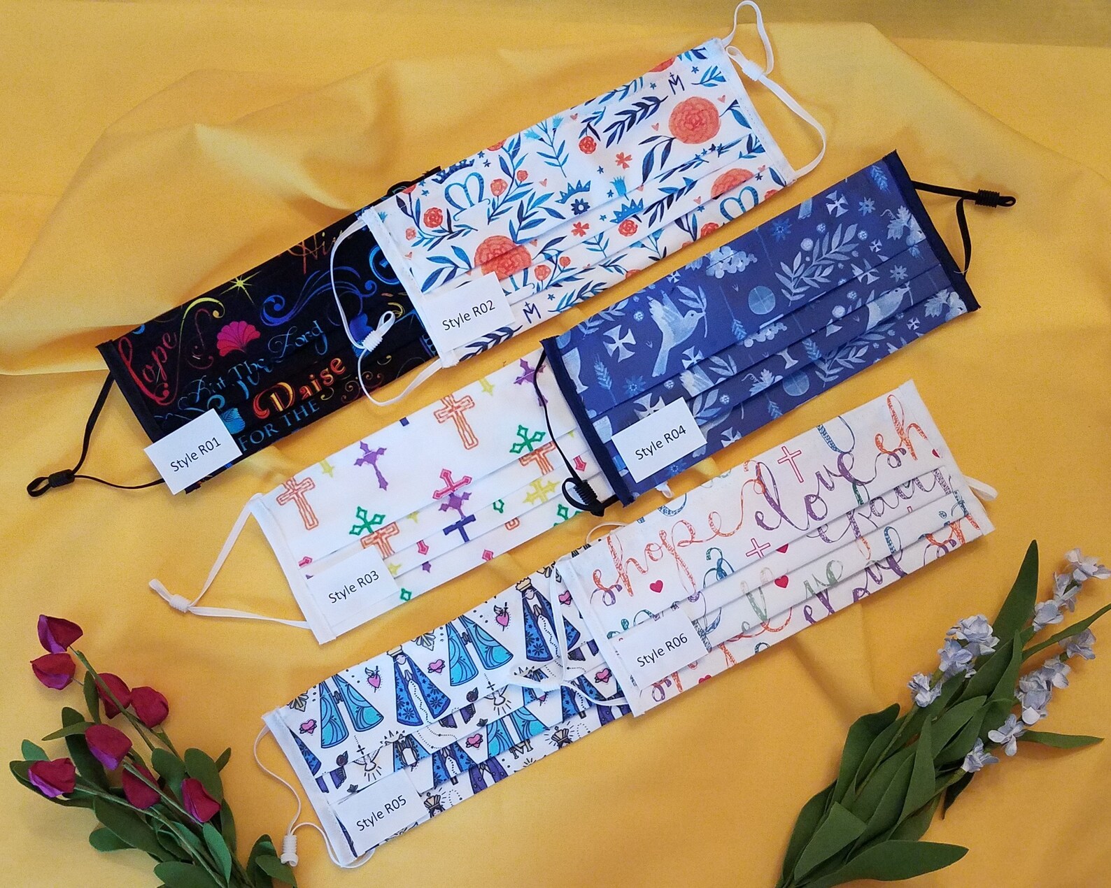 FAITH Inspirational Pleated Cloth Face Masks/coverings - Etsy