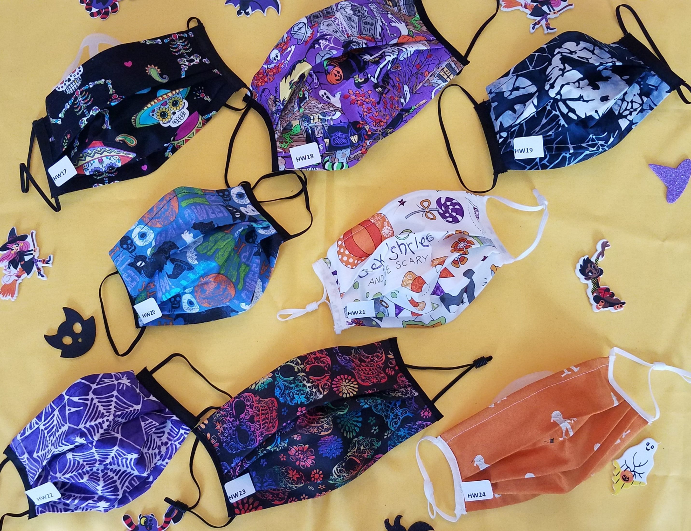 HALLOWEEN, Pleated Cloth Face Masks/coverings - Etsy