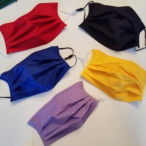 SOLID Colors Pleated Cloth Face Masks/coverings - Etsy