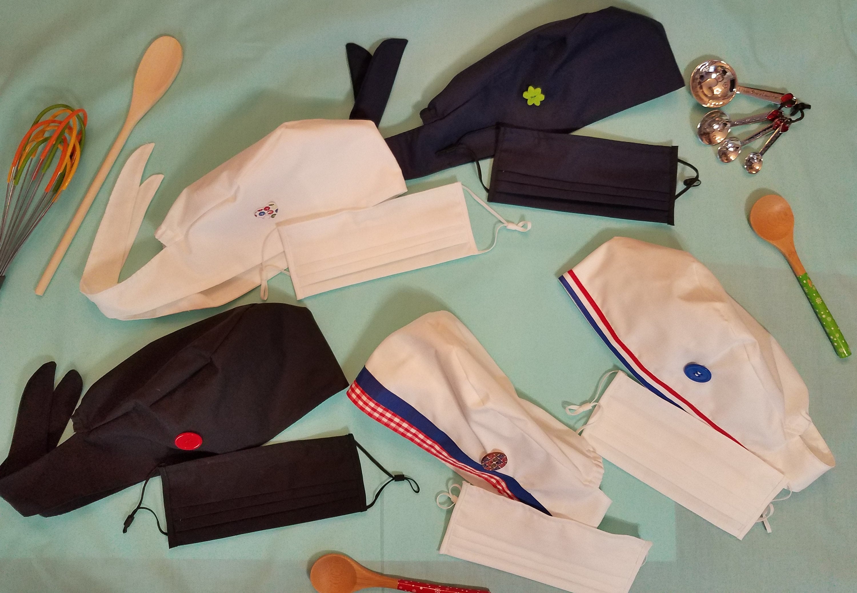 HEAD COVERING CAPS With Matching Pleated Cloth Face Masks/coverings - Etsy