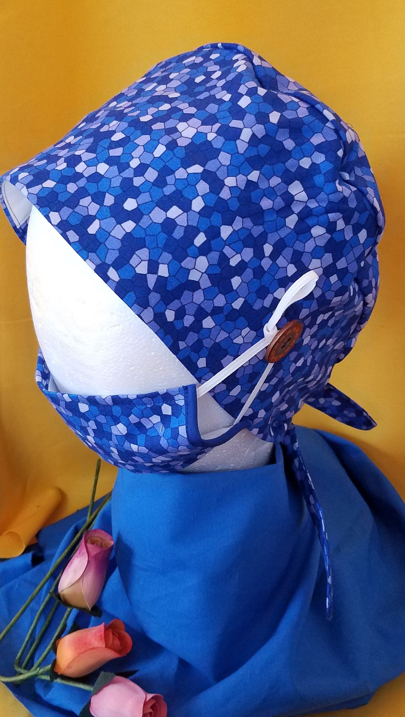 HEAD COVERING CAPS With Matching Pleated Cloth Face Masks/coverings - Etsy