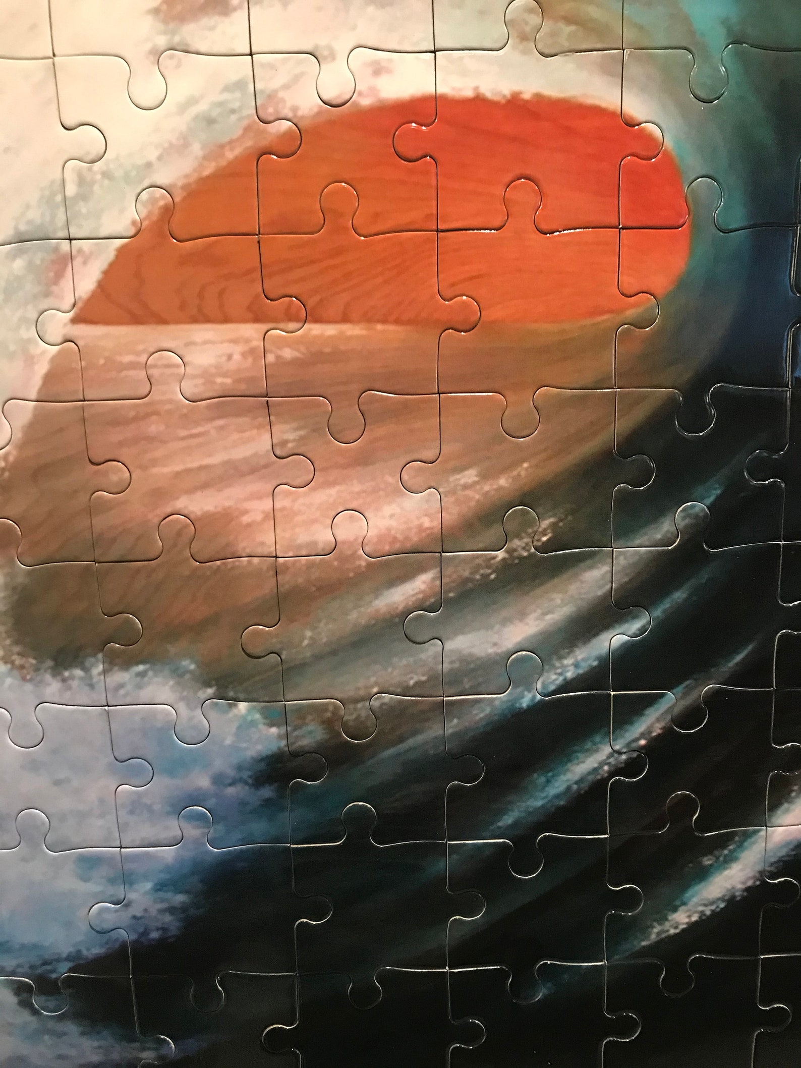 54 Pieza Magnetic Puzzle 16.5x12", Surf Art, Wave Painting, Small Gift ...
