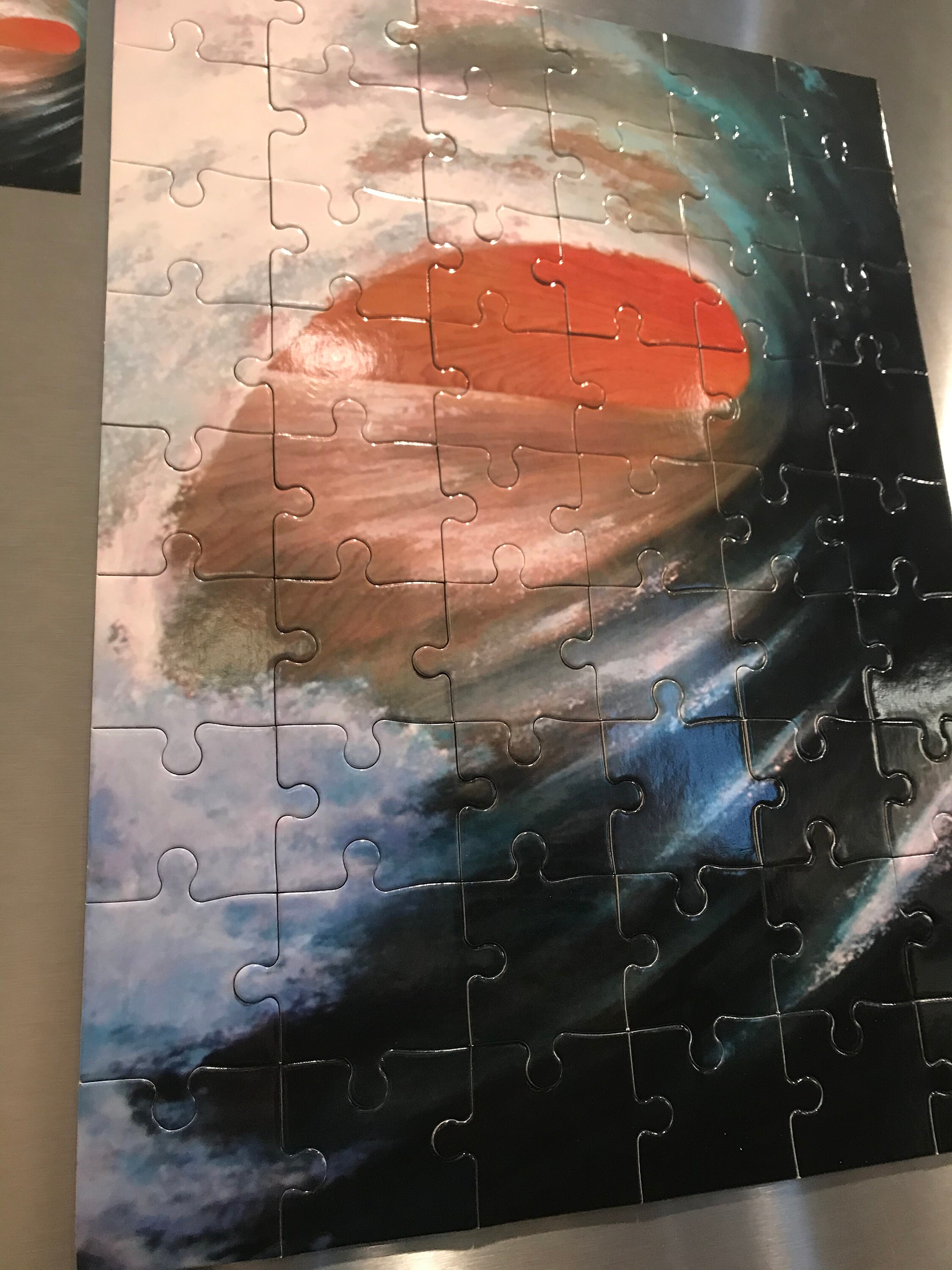 54 Pieza Magnetic Puzzle 16.5x12", Surf Art, Wave Painting, Small Gift ...