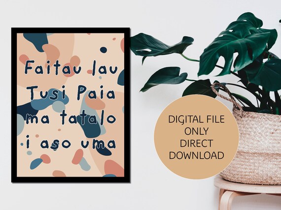 Faataoto bible verse Kids Samoan abstract Proverbs bible | Etsy