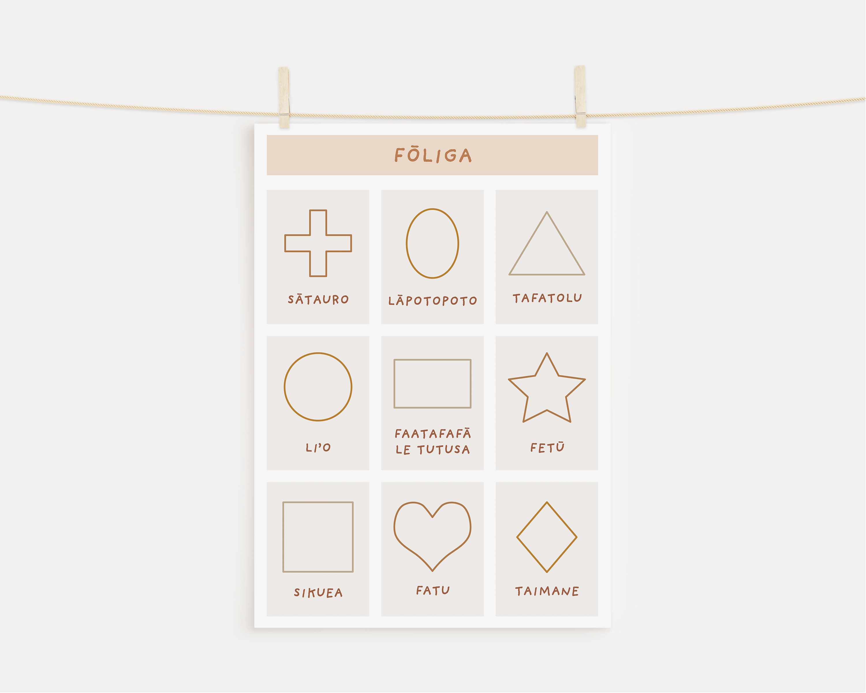 Samoan Shapes Kids Printable - Etsy