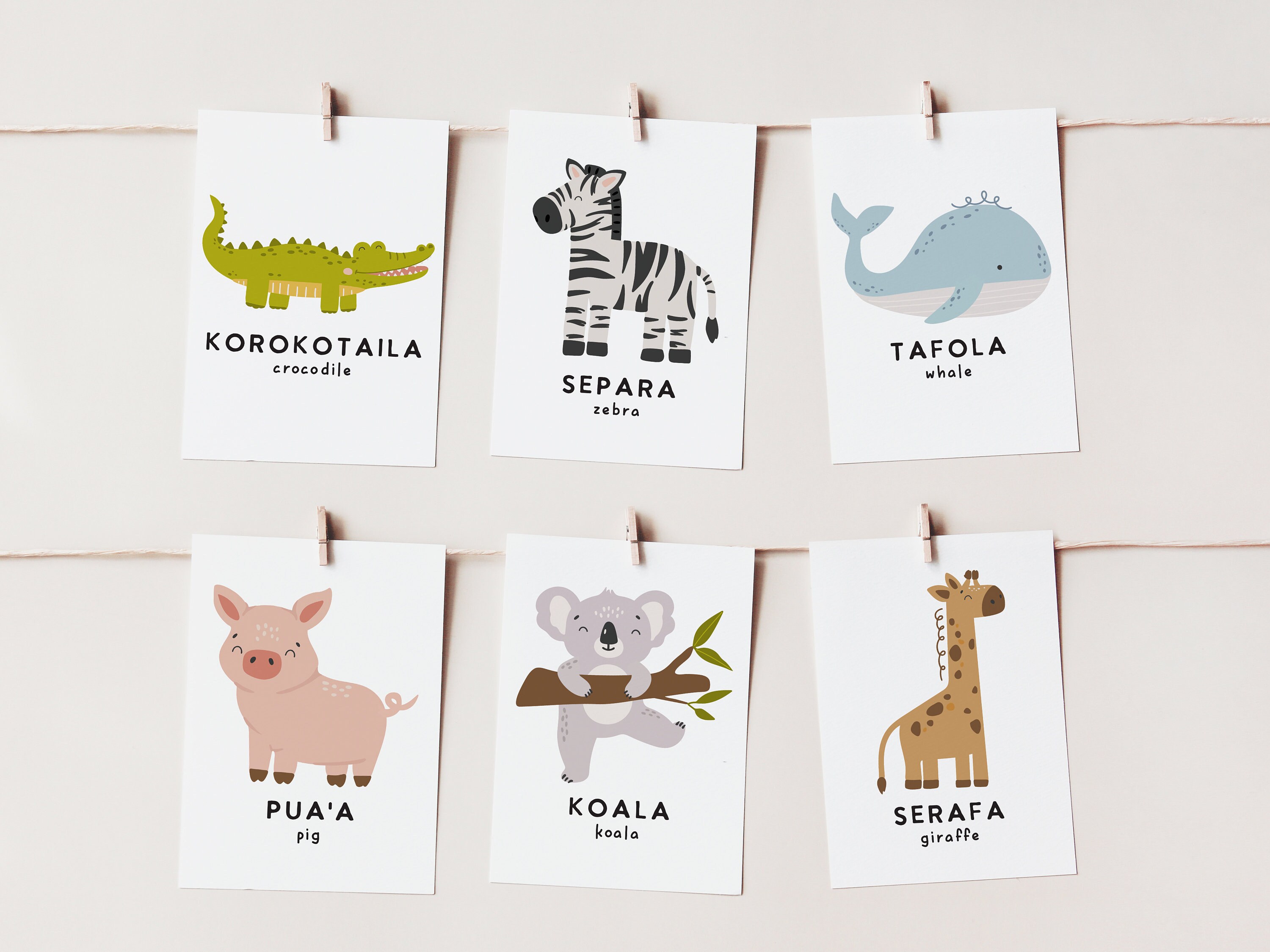 Samoan Animals Flashcard Printable | Samoan Learning Cards - Etsy Australia