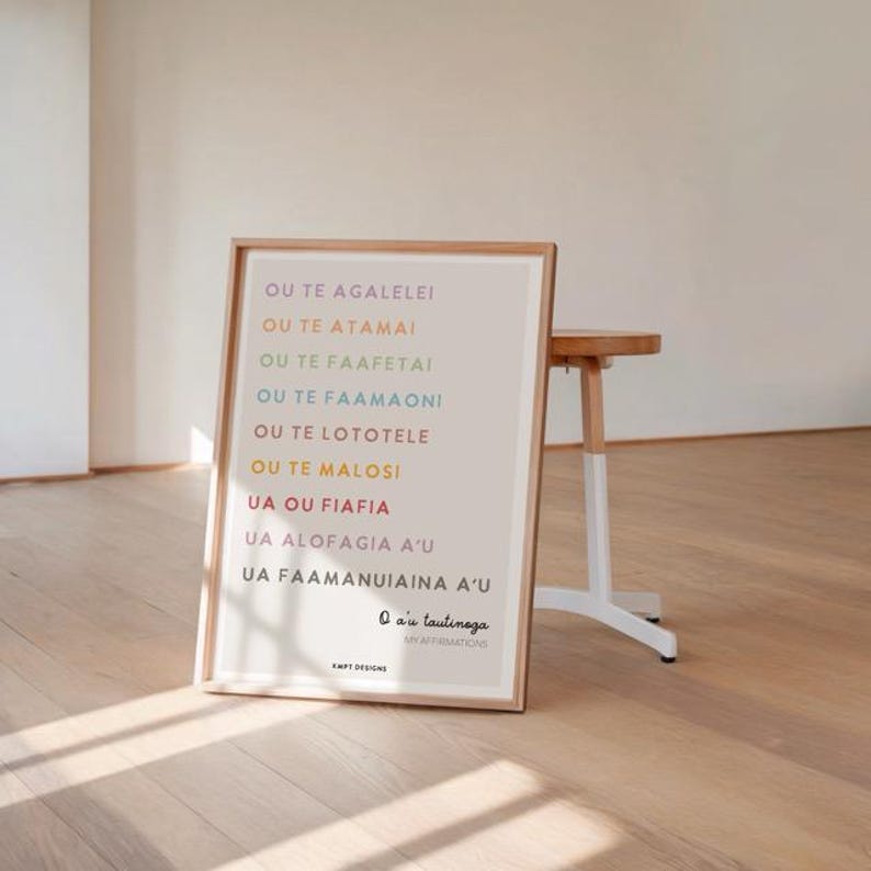 Samoan Affirmations Printable | Learning Samoan Resources ...