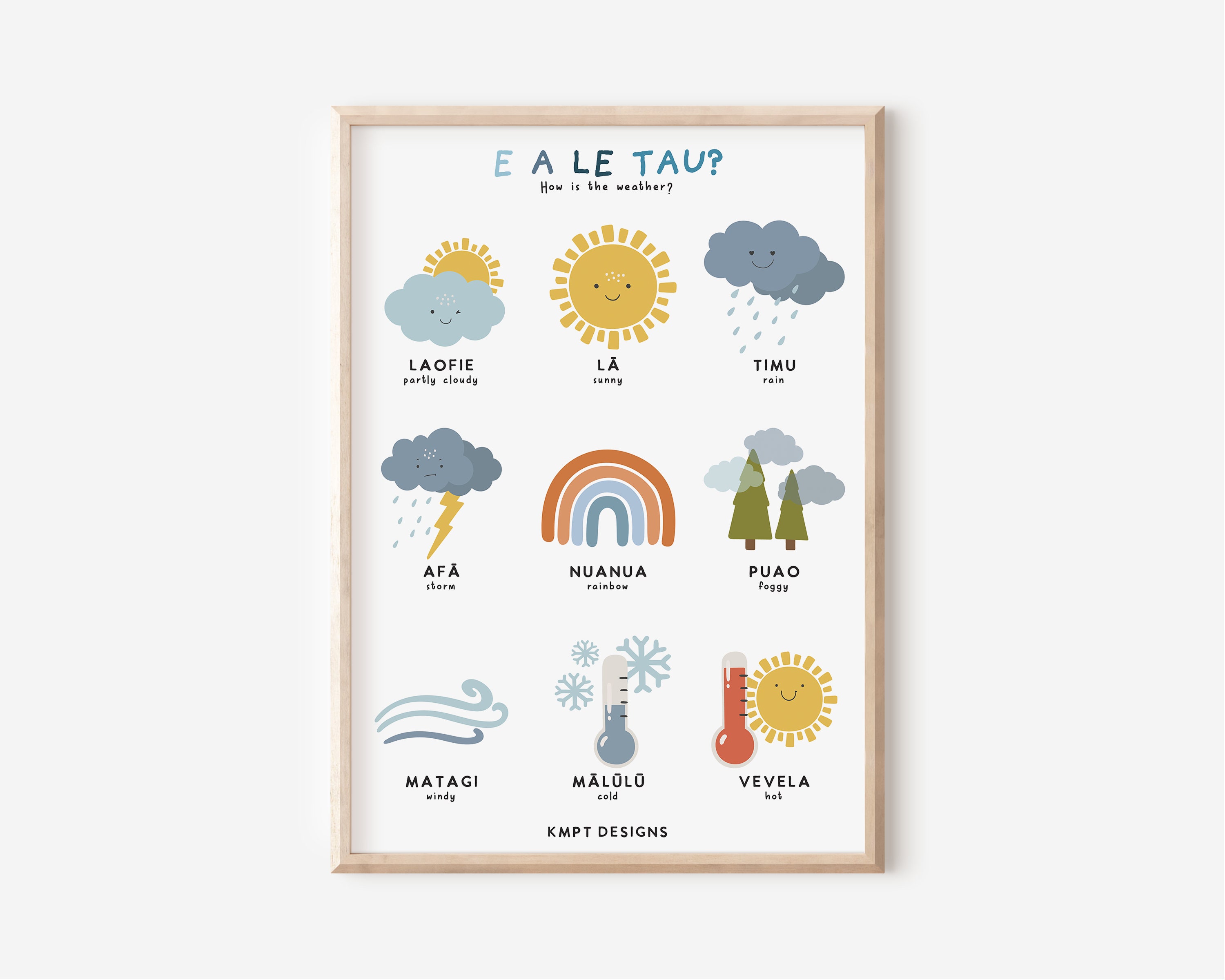 Samoan Weather Printable | Samoan A3 and A4 Learning Poster - Etsy